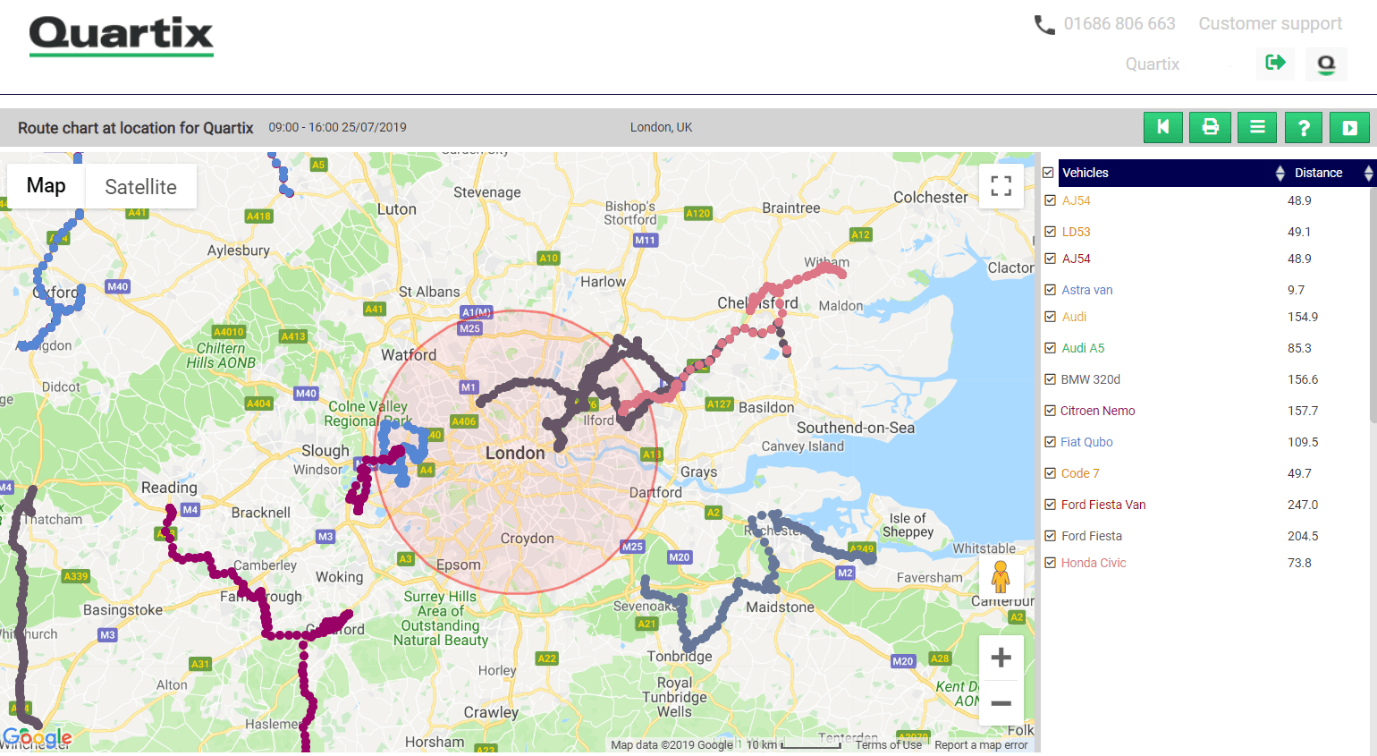 New: Location Route Chart | Product Updates | Quartix Vehicle Tracking (UK)