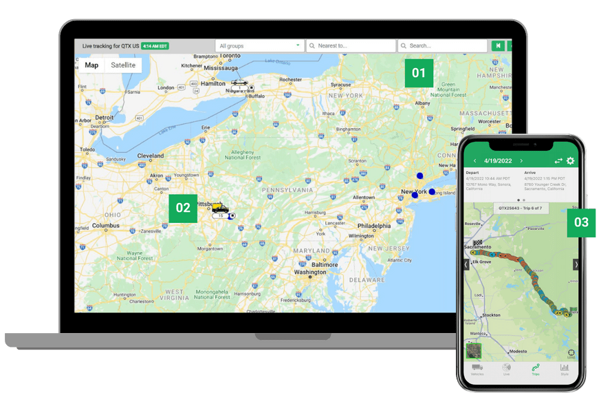 Vehicle Truck Fleet Tracking System for Businesses US